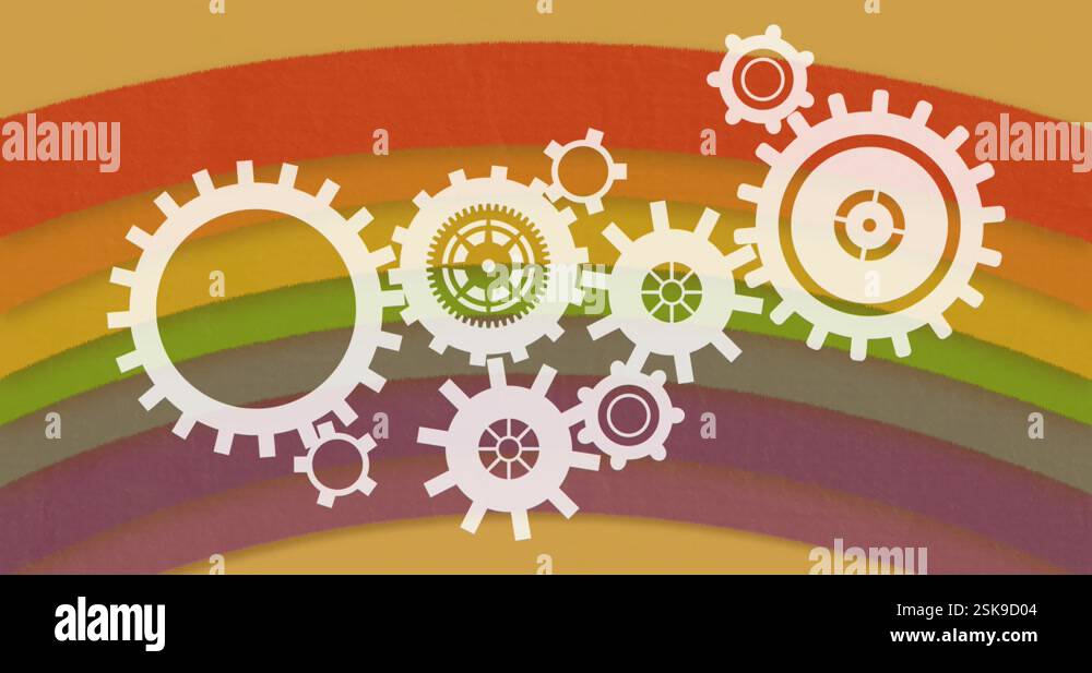 Animation cogs spinning over pattern Stock Videos & Footage - HD and 4K ...