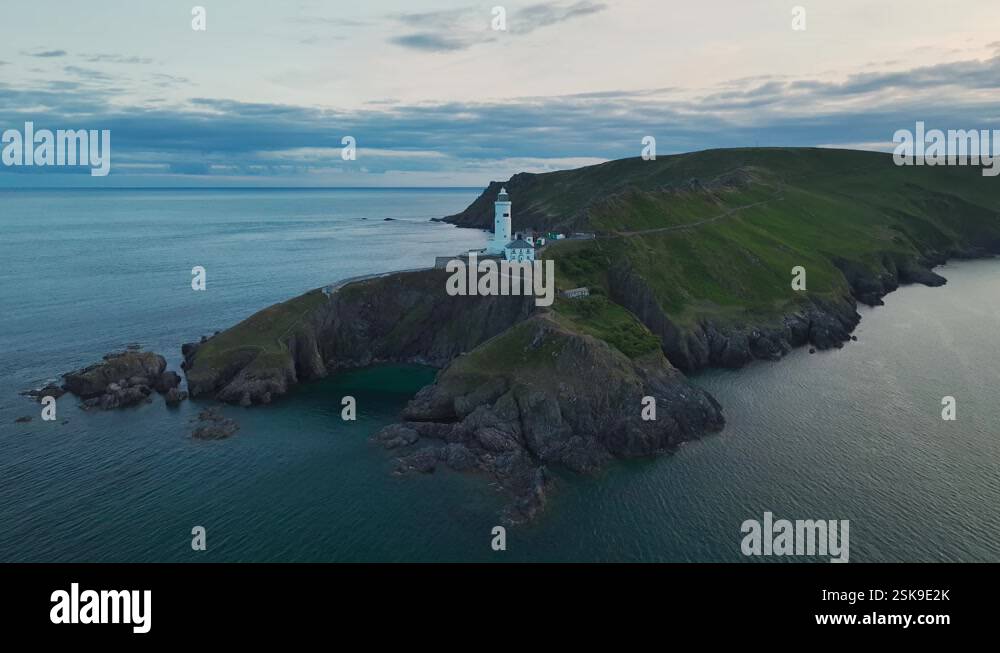 Sunset over Start Point Lighthouse, Trinity House and South West Coast ...