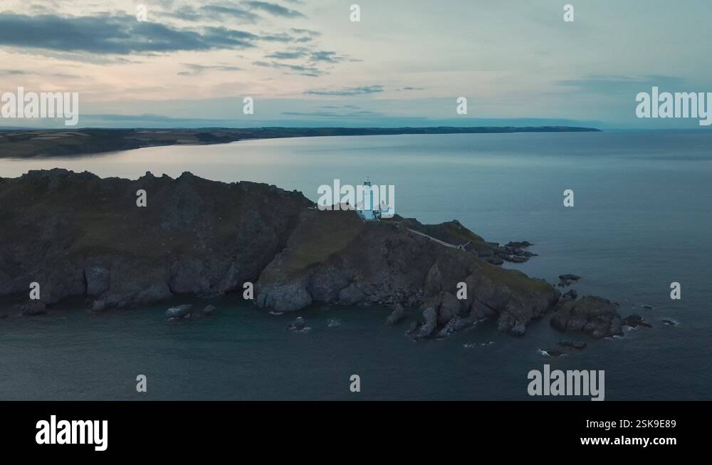 Sunset over Start Point Lighthouse, Trinity House and South West Coast ...