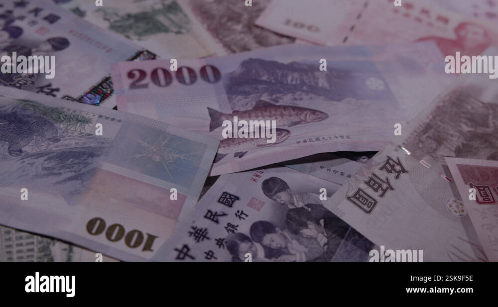 New Taiwan Dollar, Different Banknotes Stock Video Footage - Alamy