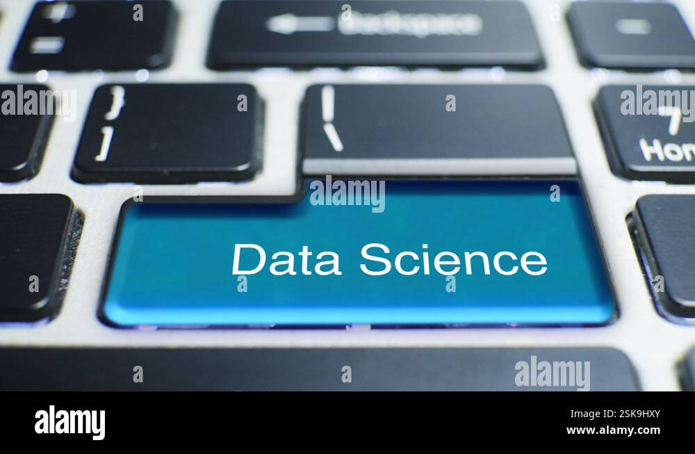 Keyboard Data Science Button Pressed by hand finger Stock Video Footage ...