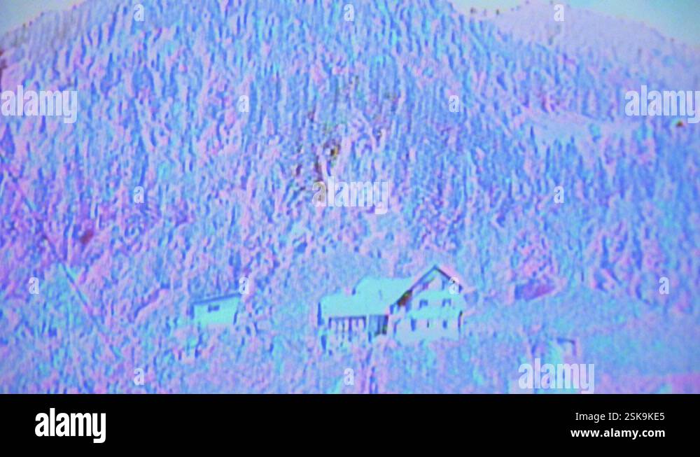 Old school VHS glitch of static circuit bending on haunted house on ...