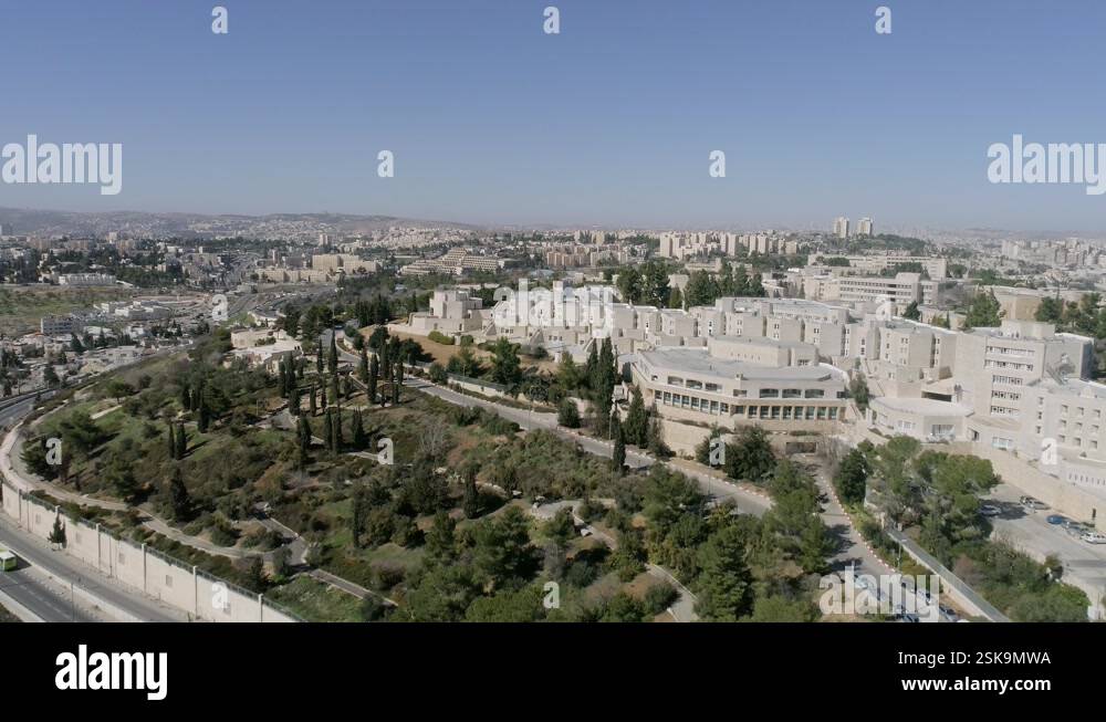 Hebrew university campus mount Scopus jerusalem, Aerial view Stock ...