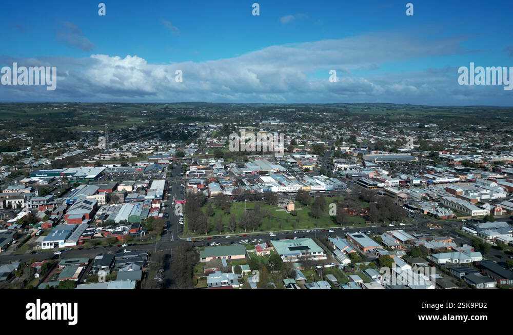 AERIAL Rural City Of Colac, Australia With Memorial Park And Town ...