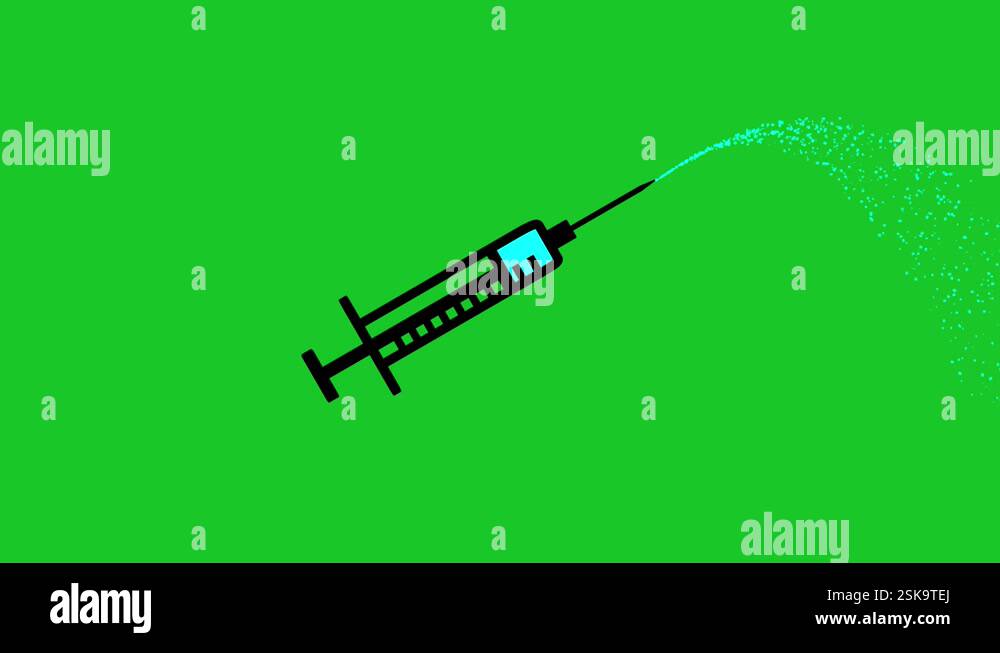 Syringe with blue liquid green screen motion graphics Stock Video ...