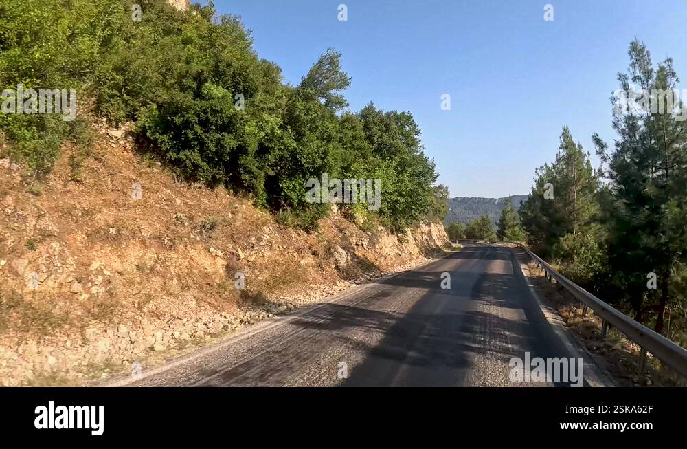 Road trip by car along the mountain roads and serpentines of Turkey ...