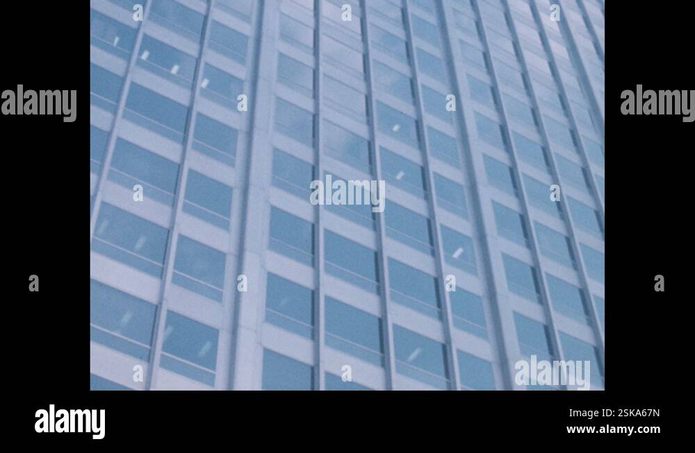 1960s: Exterior windows and walls of office building Stock Video ...