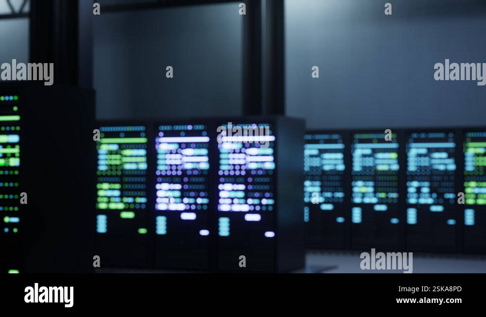 Operational server rows in data center Stock Video Footage - Alamy