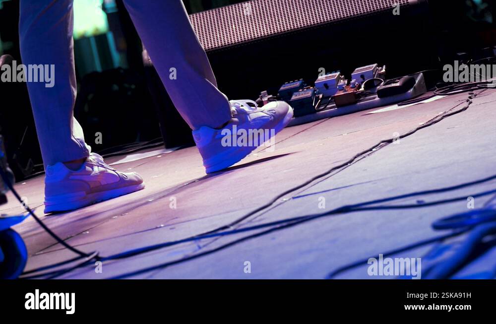 Person Walking Backwards Slowly On Stage In Live Rock Concert Stock ...