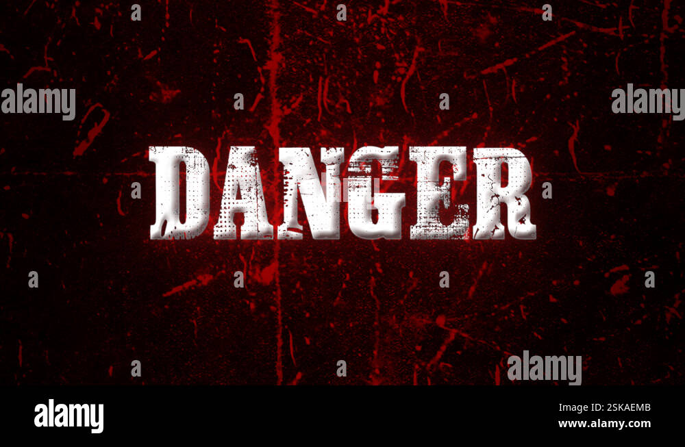 Danger Sign Loop: A Haunting Visual Warning in Motion Stock Video ...
