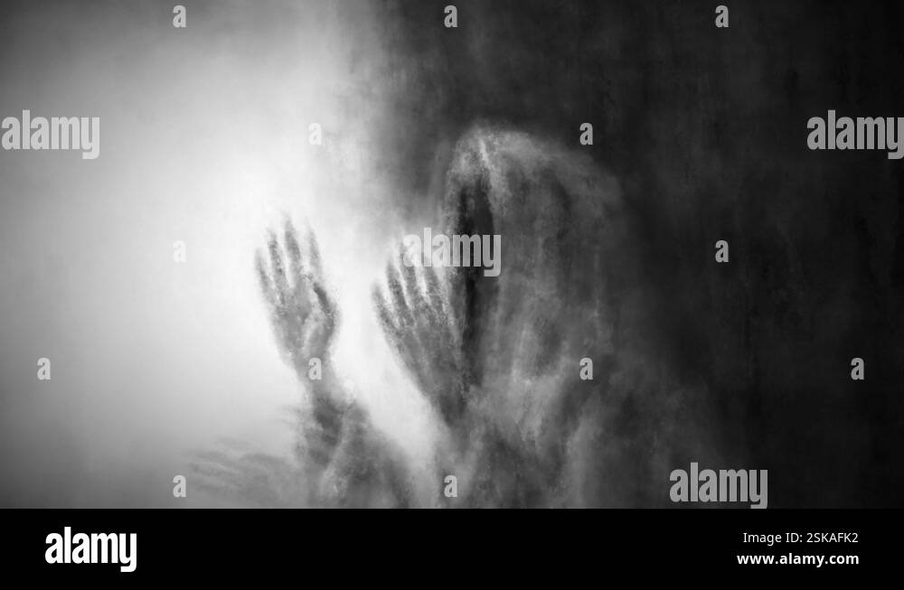 Dark 2D animation. Monk walking towards the light. Man takes off his ...