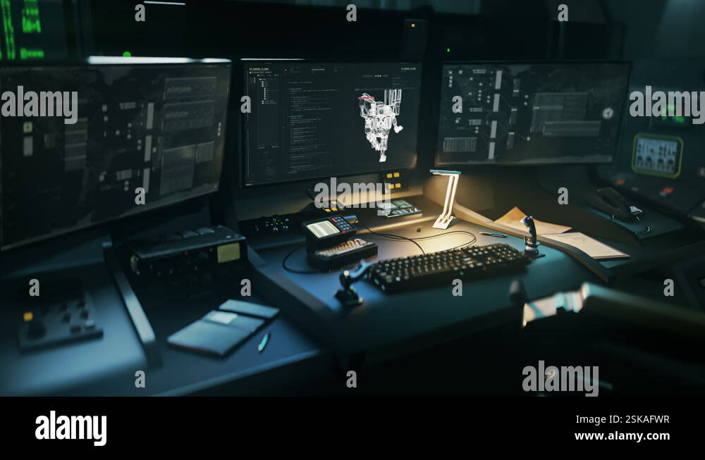 Running the programming code in the computer virtual reality ...