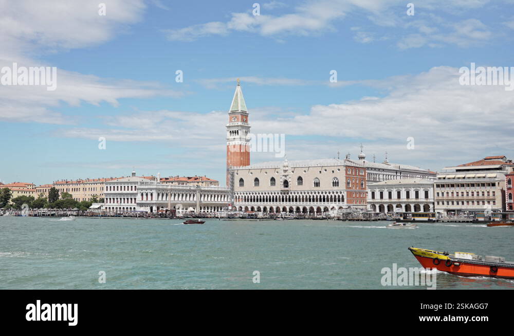 Iconic Landmarks along the San Marco, Venice, Italy Stock Video Footage ...