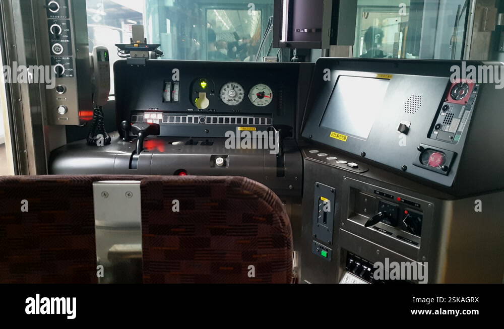 Tokyo Japan 31 May 2023 JR train control room seat and electric board close Stock Video Footage ...