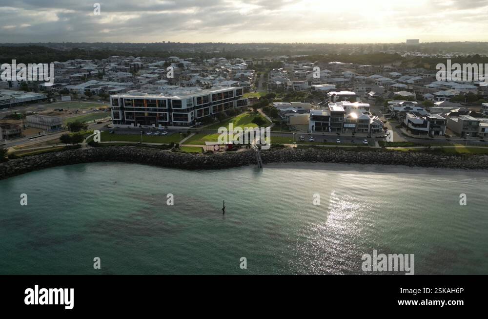 Aerial view of Coogee and the suburbs of Perth City in Western ...