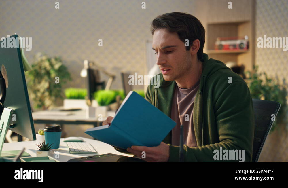 Stressed freelancer facepalming monitor office closeup. Man scolding ...