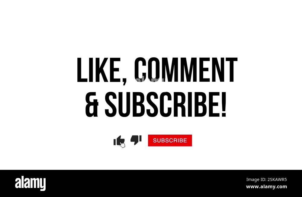 Like Comment Subscribe Share Animated Text Thumbs Up Bell Youtube Video Stock Video Footage - Alamy