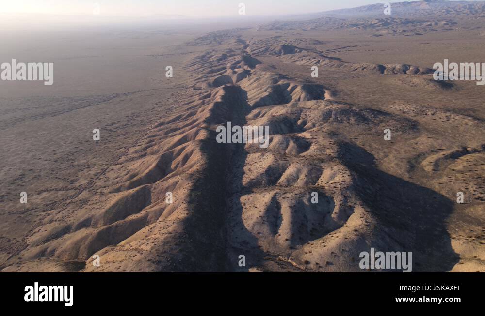 Aerial of the San Andreas Earthquake Fault near Los Angeles Stock Video ...