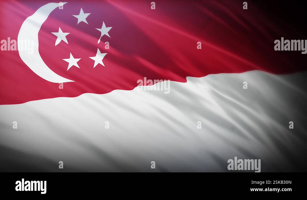Flag of Singapore, full screen in 4K high resolution Republic of ...