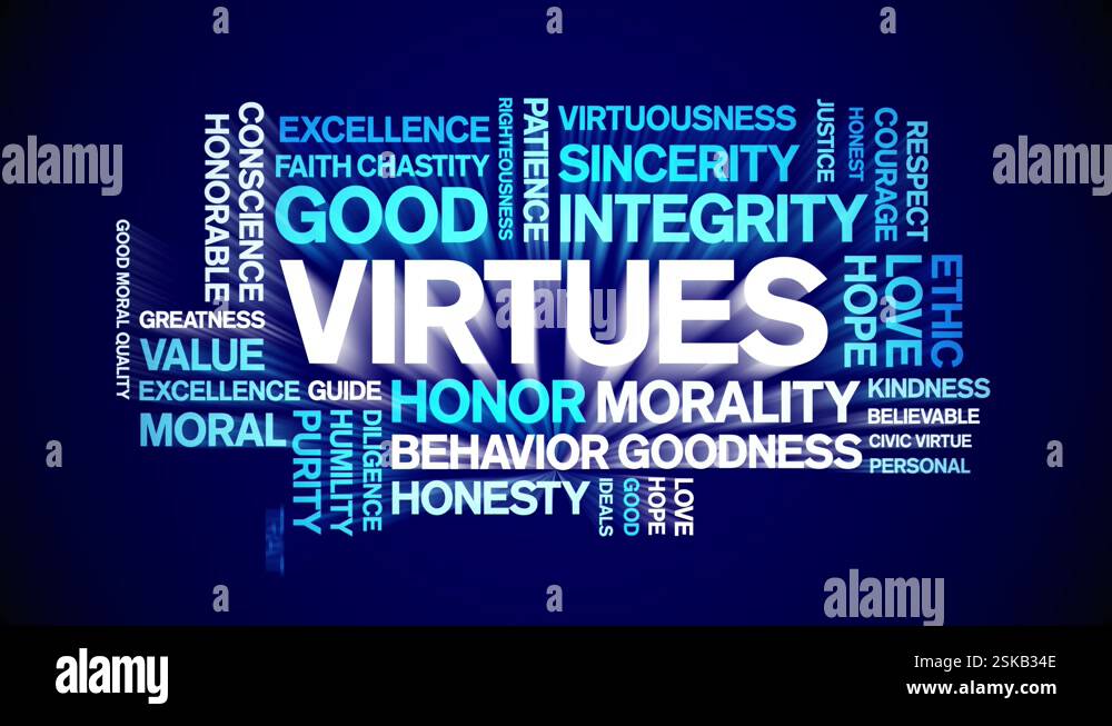 Virtues animated word cloud,animation text kinetic typography seamless ...