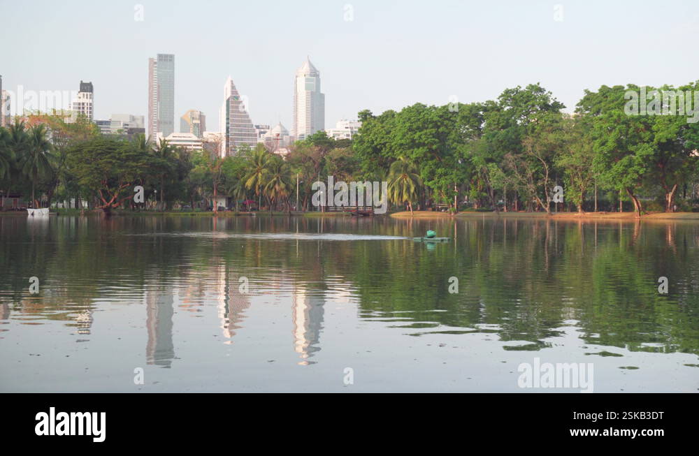 Awesome view of Lumphini Park in Bangkok, Thailand Stock Video Footage ...