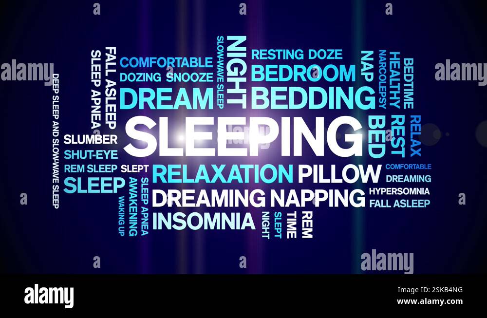 Sleeping animated word cloud,animation text kinetic typography seamless ...