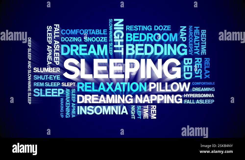 Sleeping animated word cloud,animation text kinetic typography seamless ...
