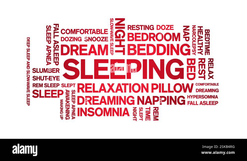 Sleeping animated word cloud,animation text kinetic typography seamless ...