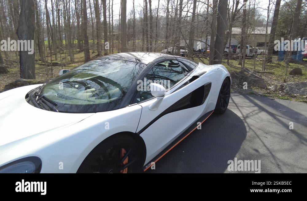 White Hypercar Exotic Sportscar Walkaround Stock Video Footage - Alamy