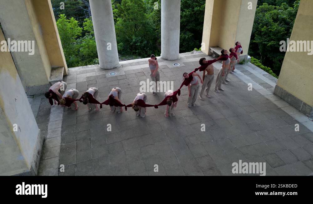 Professional dancing group, interpretive dance, connection, temple, 4k ...