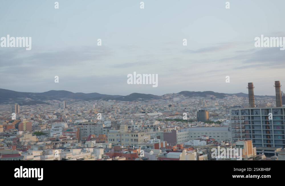 Hi Res View Through Scenic Trees, From Slow Left to Right, Barcelona Spain Stock Video Footage ...