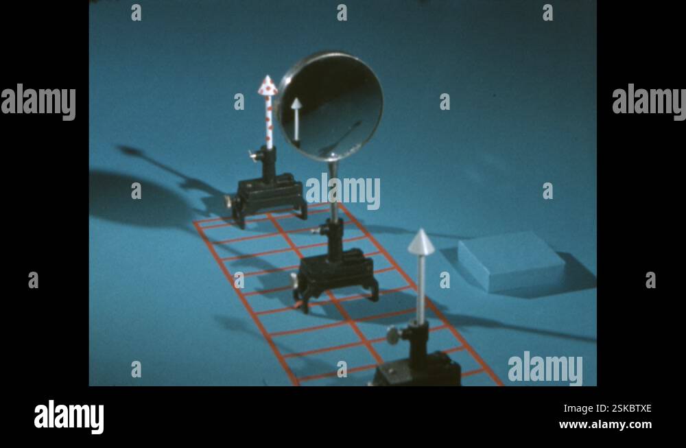 1960s: Mirror on a grid between two objects Stock Video Footage - Alamy