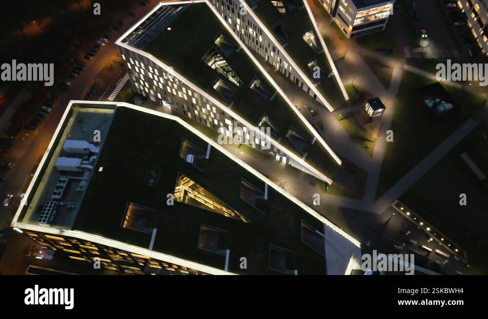 A top-down tilt up satellite view of Corda Campus to a birds-eye aerial ...