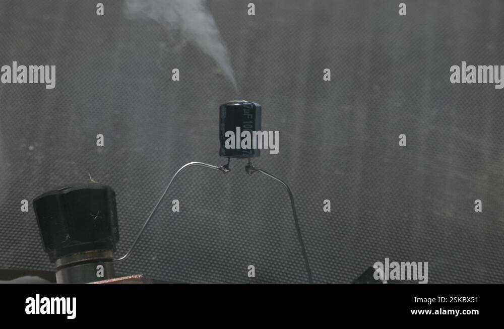 Detail shot on condenser component setup during stress test in the ...