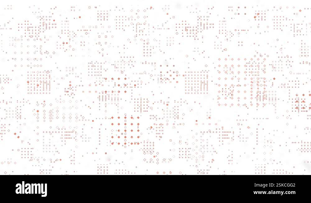 Animation of rows of dots and data processing on white background Stock ...