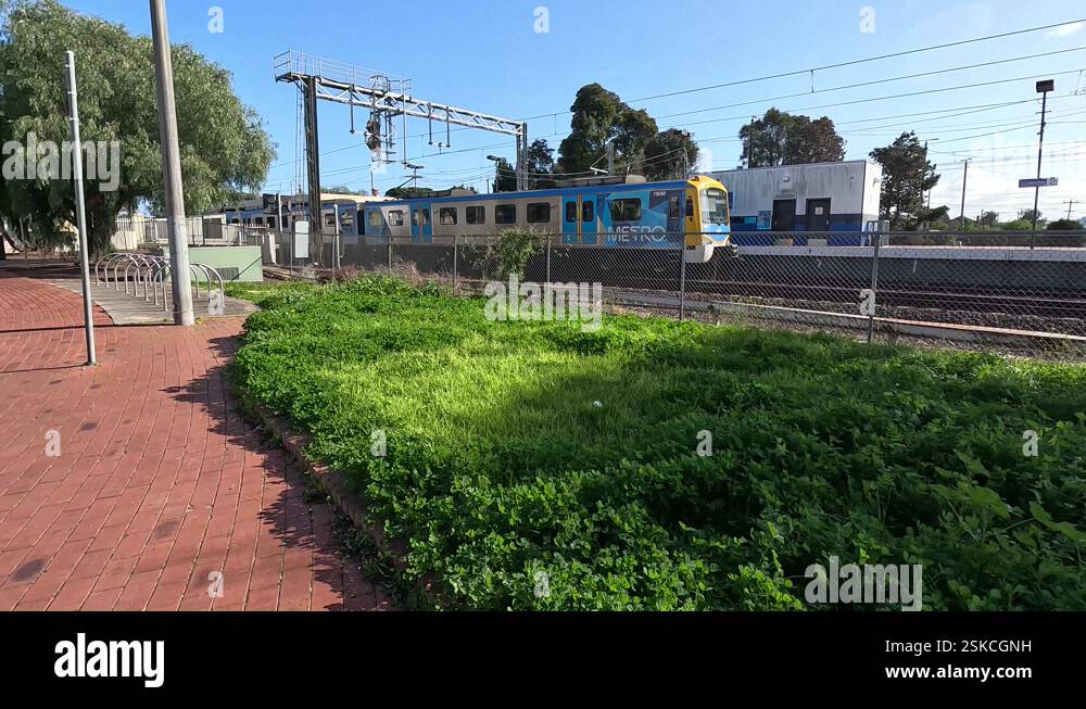 Melbourne, VIC Australia- A metro train stops at Werribee station Stock ...