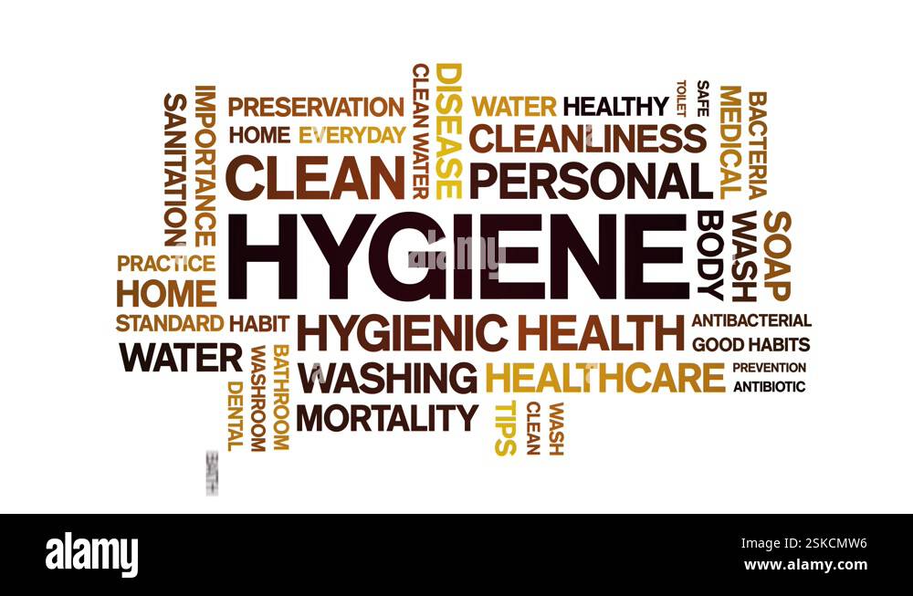 Hygiene animated word cloud,animation text kinetic typography seamless ...