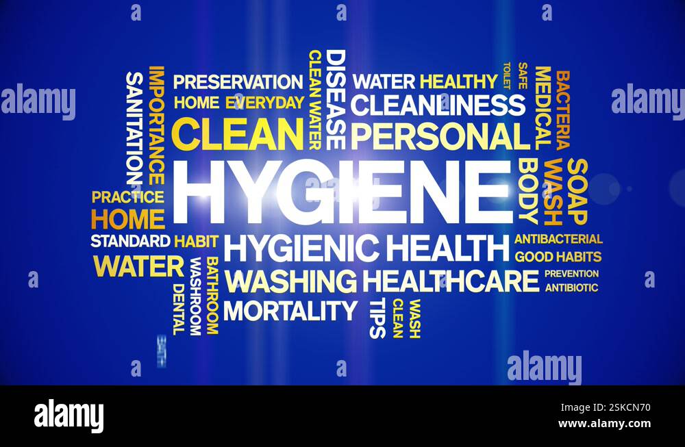 Hygiene animated word cloud,animation text kinetic typography seamless ...