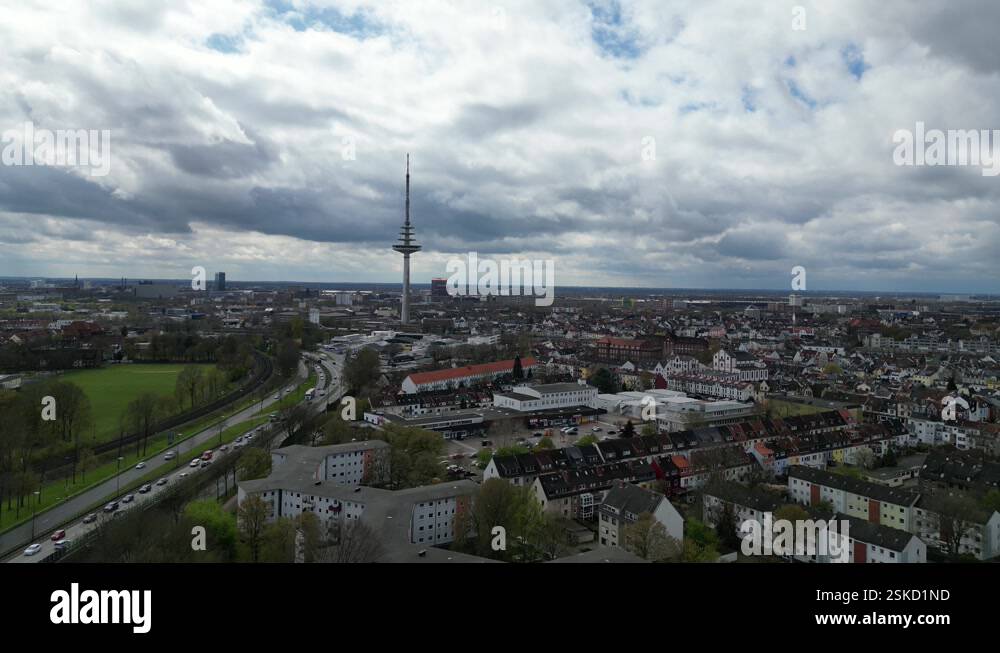 A big tower in Bremen, Germany. With the beautiful city Stock Video ...