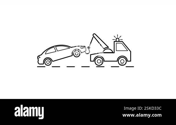 Tow Truck Towing Car Animation. This 4k video is an animation with an ...