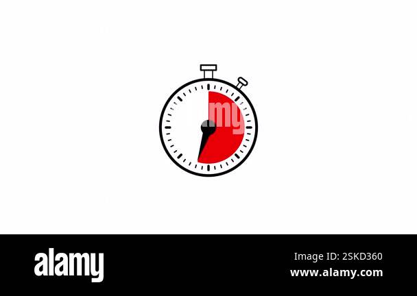 Stopwatch Action with Dynamic Red Timer Animation. This is a looping ...