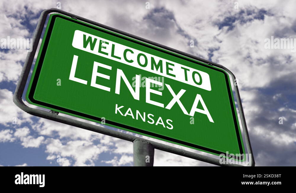 Welcome to Lenexa, Kansas. USA City Road Sign Close Up, Realistic 3d ...