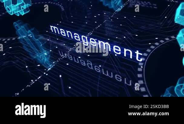 Management setting gear maintenance and fixing symbol abstract cyber ...