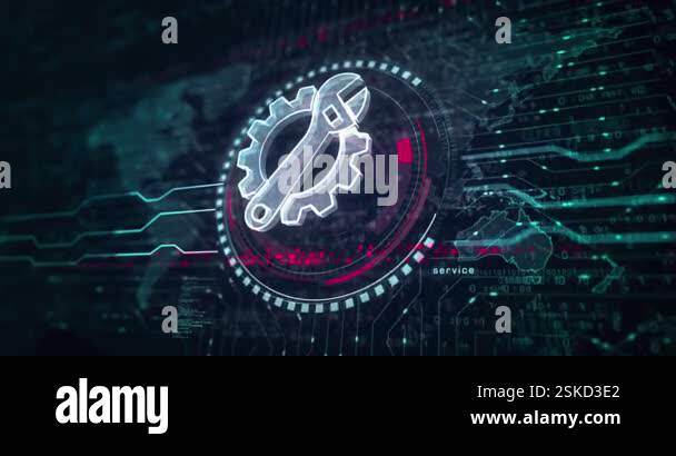 Management setting gear maintenance and fixing symbol abstract digital ...