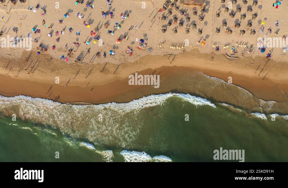 Fonte da Telha Beach and Atlantic Ocean. Portugal. Aerial Top-Down View ...