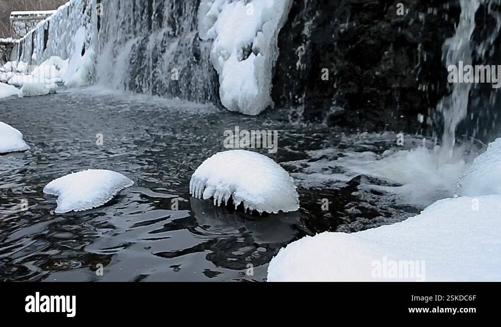 Icy River Beauty Breathtaking video of a snow-clad river with ...