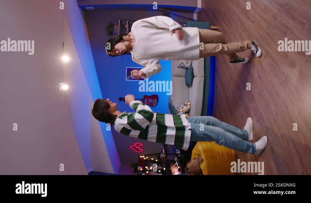 Two Gen Z Asian friends K-pop dancers record trending reels for social ...