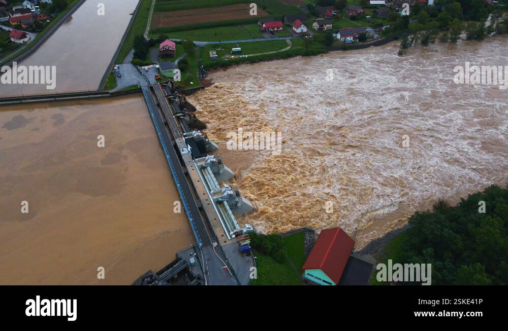 Horrific Aerial 4K Drone footage of HE Markovci pri Ptuju.Etensive floods Stock Video Footage ...