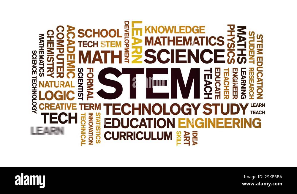 STEM animated word cloud,animation text tag kinetic typography seamless ...