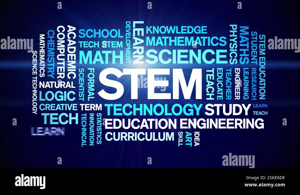 STEM animated word cloud,animation text tag kinetic typography seamless ...